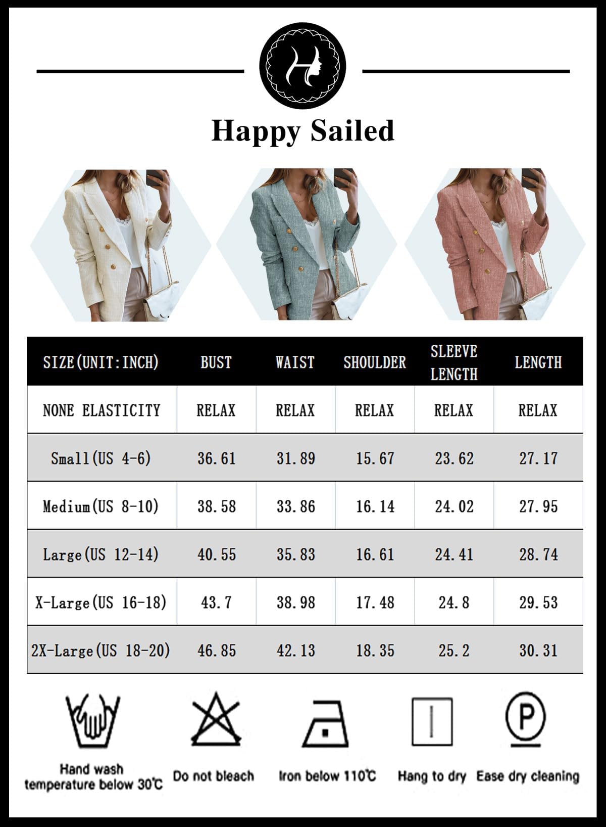 Happy Sailed Womens Tweed Blazer Jackets Fashion Double Breasted Lapel Collar Business Blazers with Pockets Long Sleeve Open Front Office Professional Blazer Work Suits 2024 Green Medium