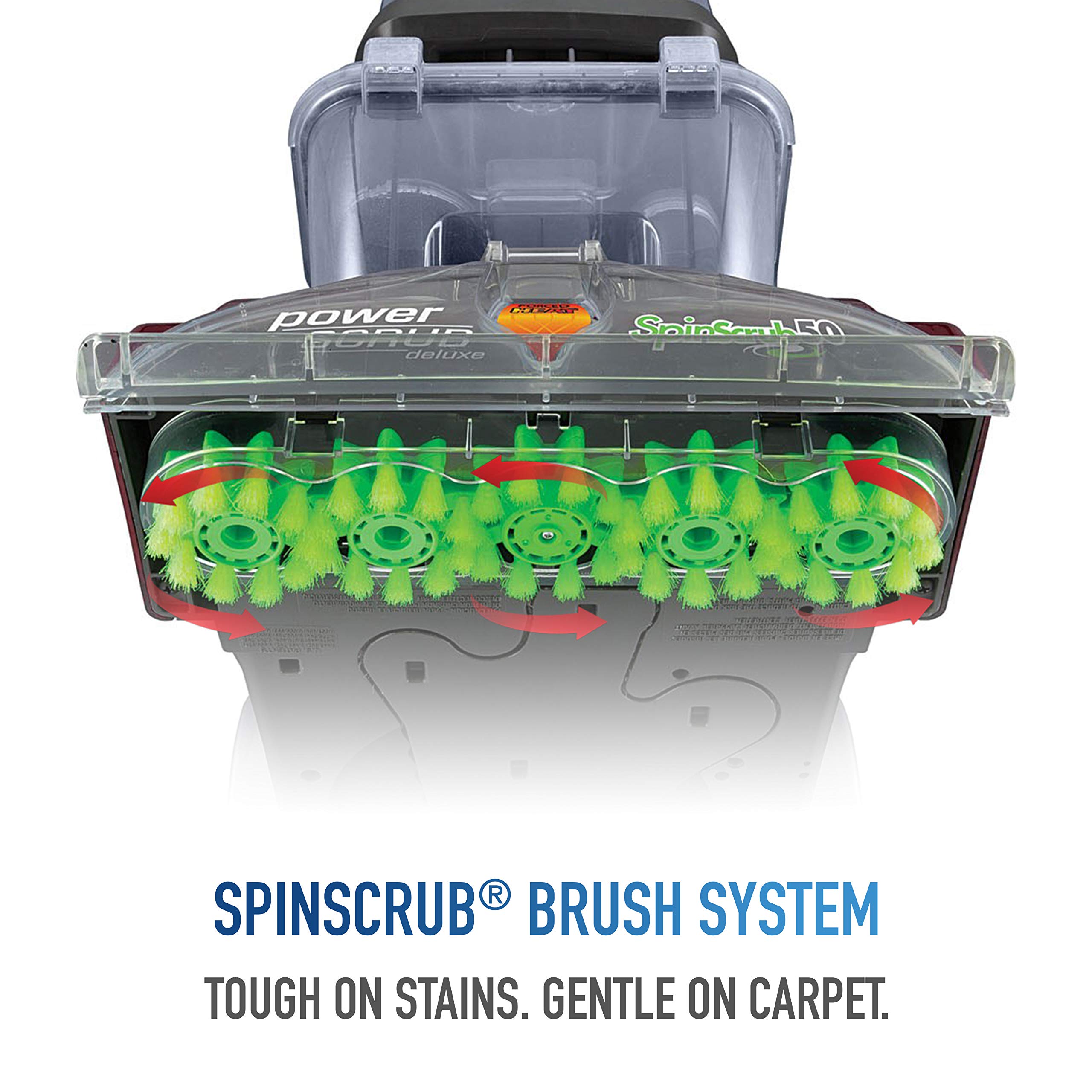 Hoover Power Scrub Deluxe Carpet Cleaner Machine with Free & Clean Carpet Cleaning Solution (50oz), FH50150, AH30952