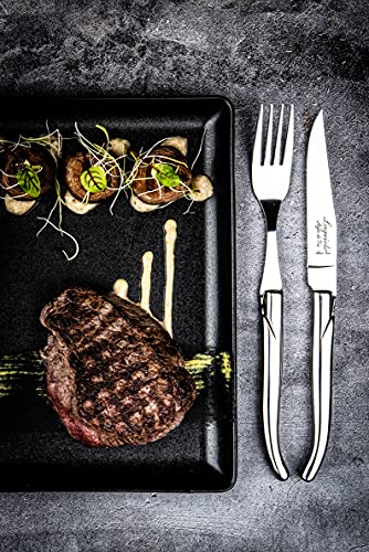Laguiole Style de Vie Steak Knives, Luxury Line, 6 pieces, Fully Stainless Steel, in giftbox