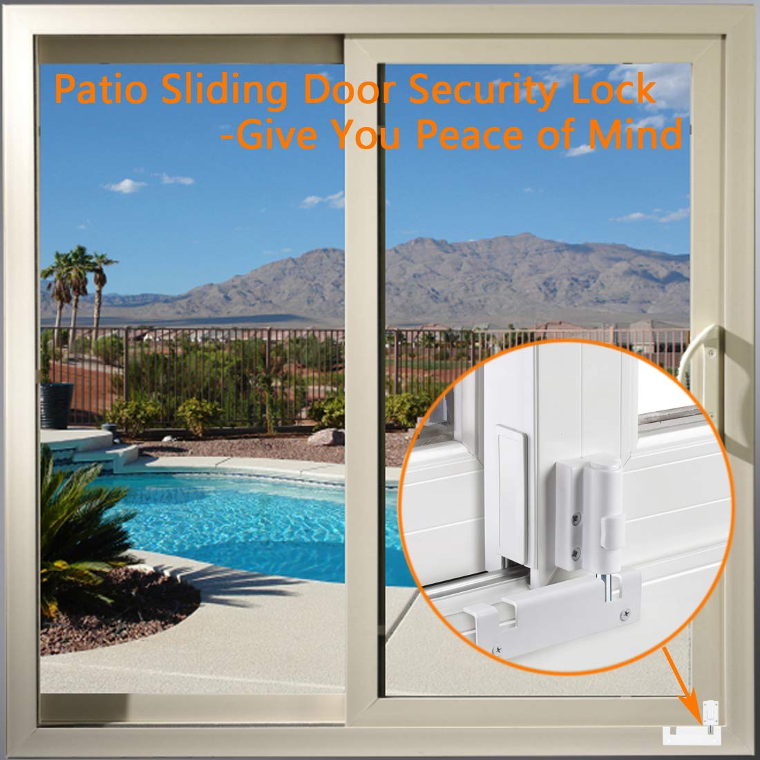 HauSun Patio Sliding Door Security Foot Lock Kick Lock, Fits on Top Rail-Childproof Patio Door Guardian-or Bottom Rail-Foot Operated-Keep Your Family Safe and Secure(1 Pack,White)