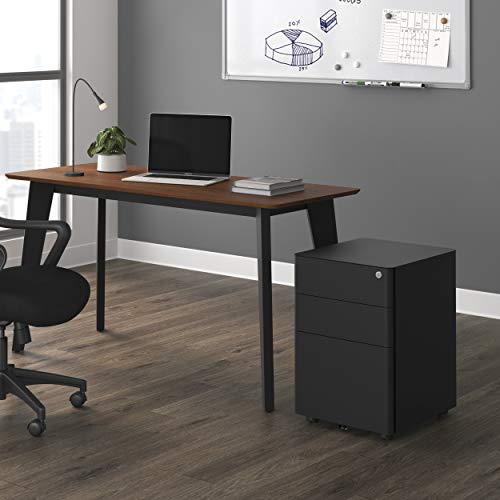 HON Basyx Commercial-Grade Modern Mobile Steel Pedestal, Filing Cabinet, Standard, Charcoal