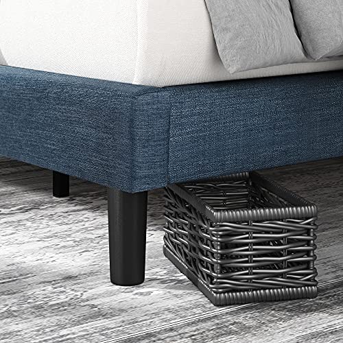 ZINUS Omkaram Upholstered Platform Bed Frame / Mattress Foundation / Wood Slat Support / No Box Spring Needed / Easy Assembly, Full