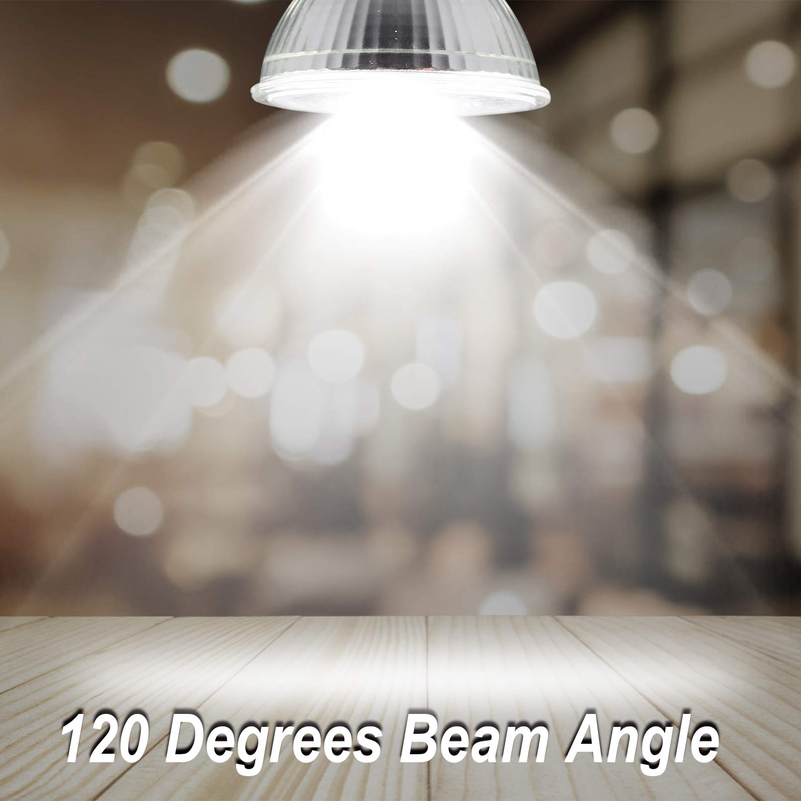 HFCDL GU10 LED Bulbs Dimmable 5000K Daylight White, 50W Halogen Lamps Equivalent, 6W 500 Lumens 120 Degree Beam Angle, MR16 Glass Cover for Recessed Track Lighting, Spot Light, 10-Pack