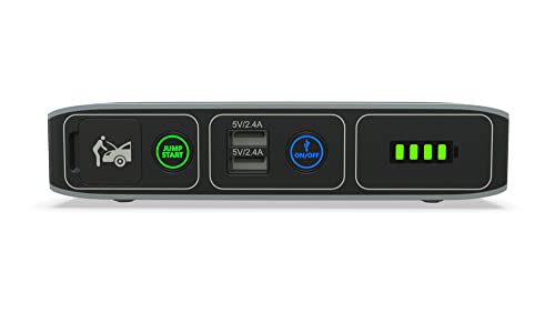 HALO Bolt Compact Portable Car Battery Jump Starter with USB Ports to Charge Devices - Silver Graphite