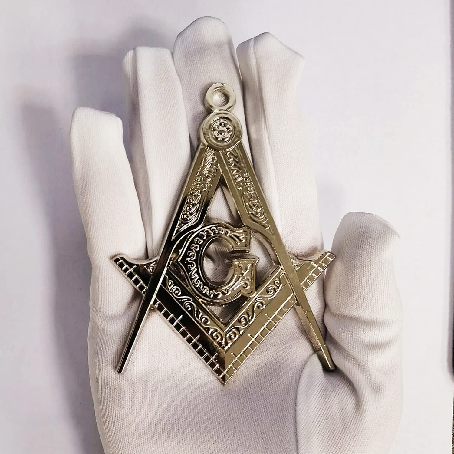Imasoner Masonic Collar Jewel with Square & Compass Symbol Large Freemason Jewel Pendent Silver Plated