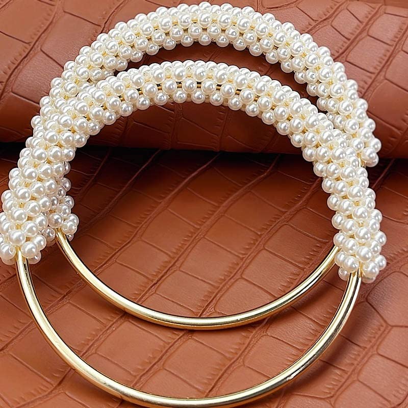 JAHH Pearl Bag Handle Replacement Handbag Tote Handles O Bag Handles Bags Bags Accessories