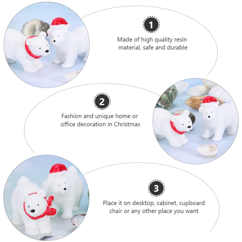 LIOOBO 9pcs Christmas Bear Ornaments, Christmas Mini Ornaments Micro Landscape Ornament for Christmas Party Decorations