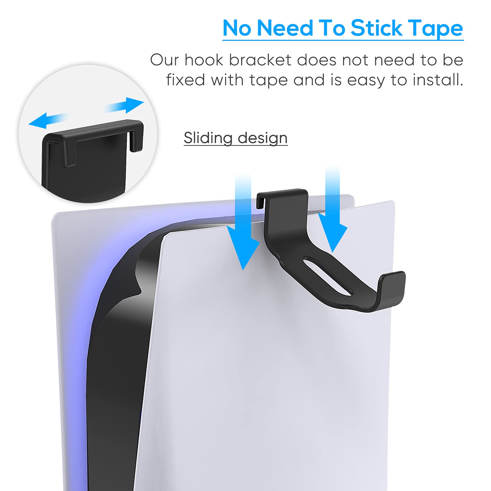 Hanger Holder for Xbox Series X, for PS5 Controller and Headphone, Storage Bracket for Playstation 5 DualSense and for Xbox Series X Controllers, No Screws & No Adhesive Tape