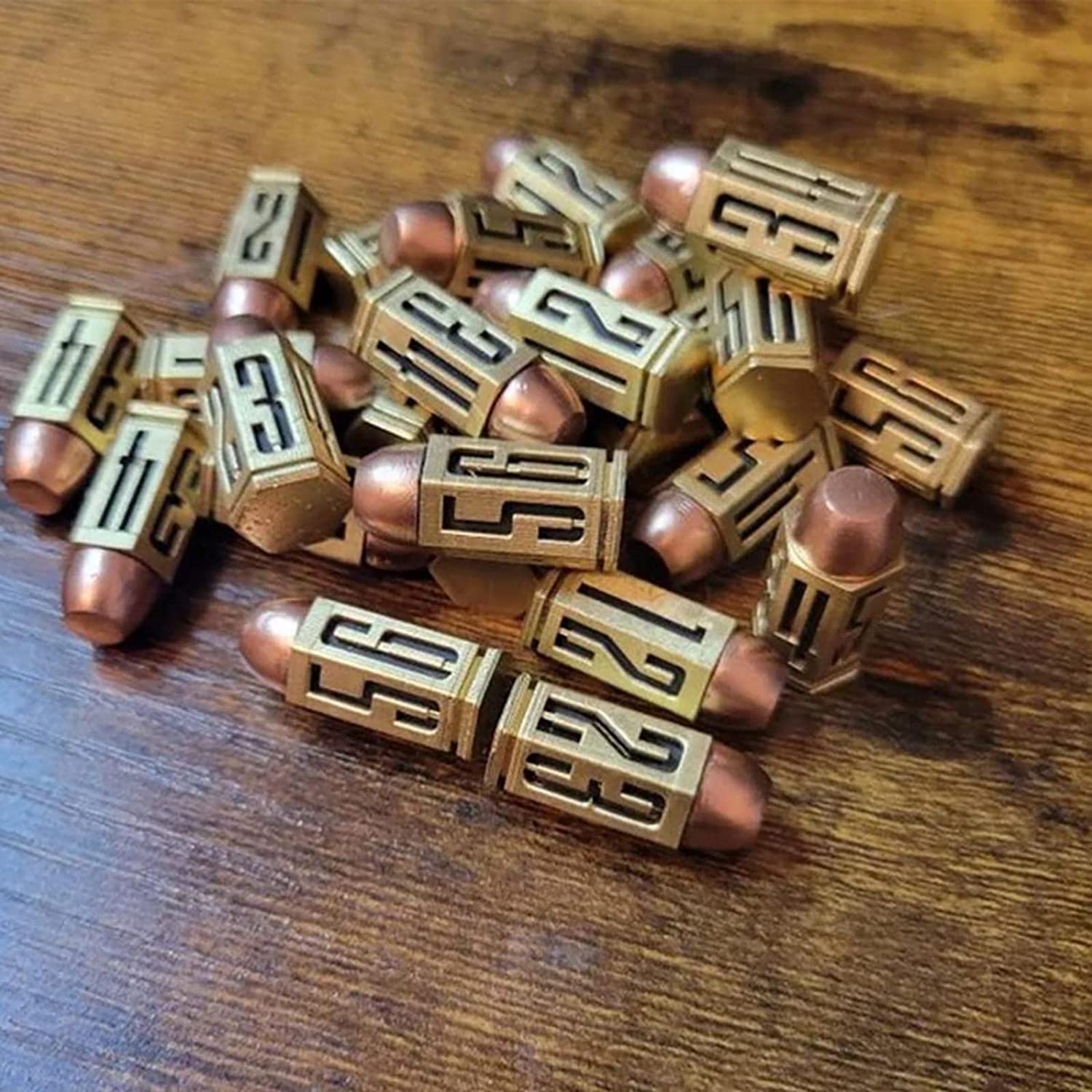 Metal Bullet Dice Set - Six Solid Metal D6 Dice - Great for D&D/DND, Role Playing. Gift for Dungeons & Dragons DM. Accessory for Warhammer 40k and Other Table Top RPG. Can Use with Dice Tray/Tower