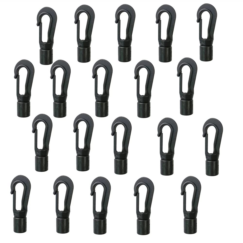 LMMDDP 5MM 8MM 20PCS Bungee Shock Cord Quick Connect Hooks Hanging Ends Clip for Canoe Boat Dinghy Rib DIY Elastic Cord Rope (Size : Small)