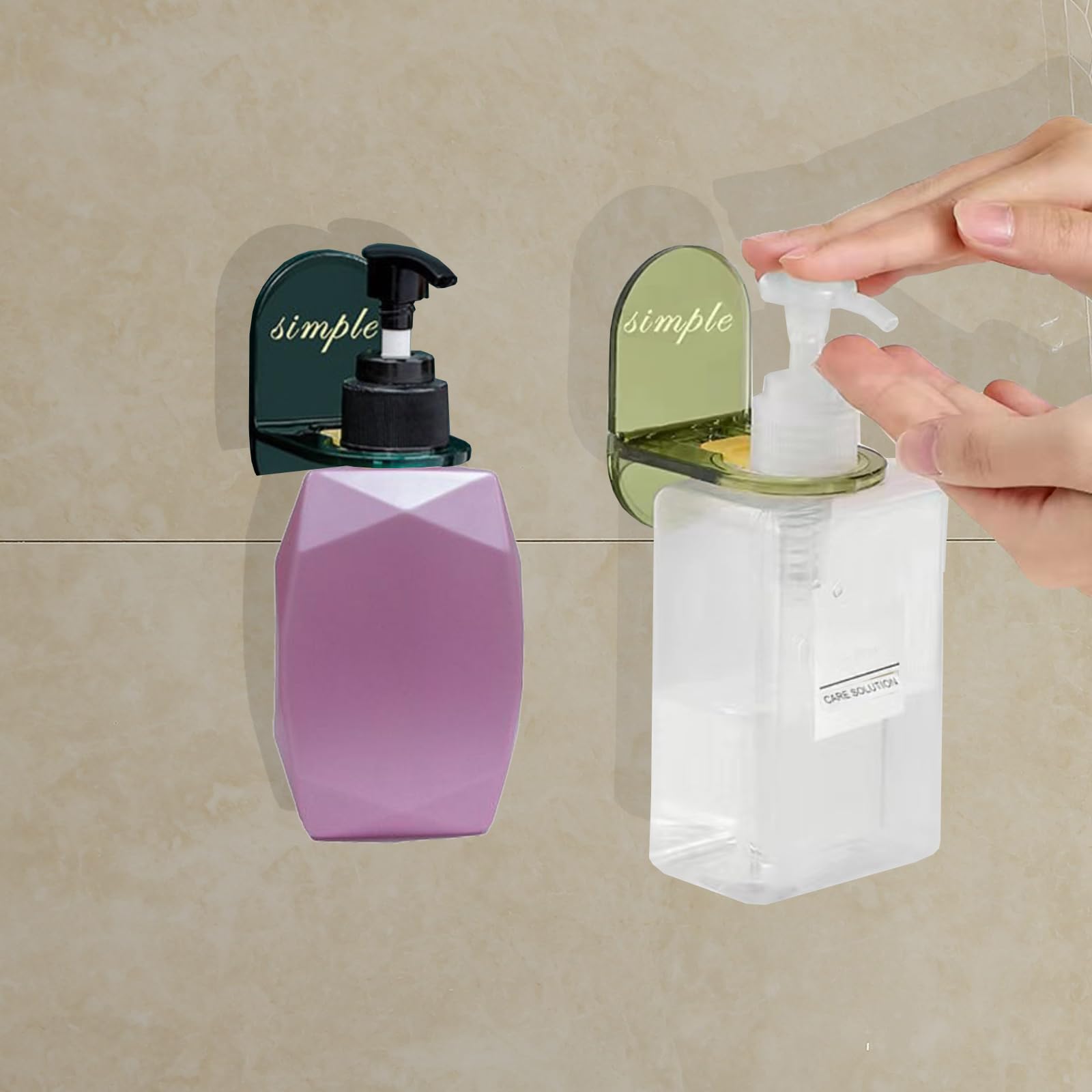 TTYGRHQ Shower Gel Bottle Rack Hook Bracket, Drill-Free Shower Bottle Holder, Shampoo Bottle Holder, for Shower Kitchen Bathroom Toilet Wall 4 Pack