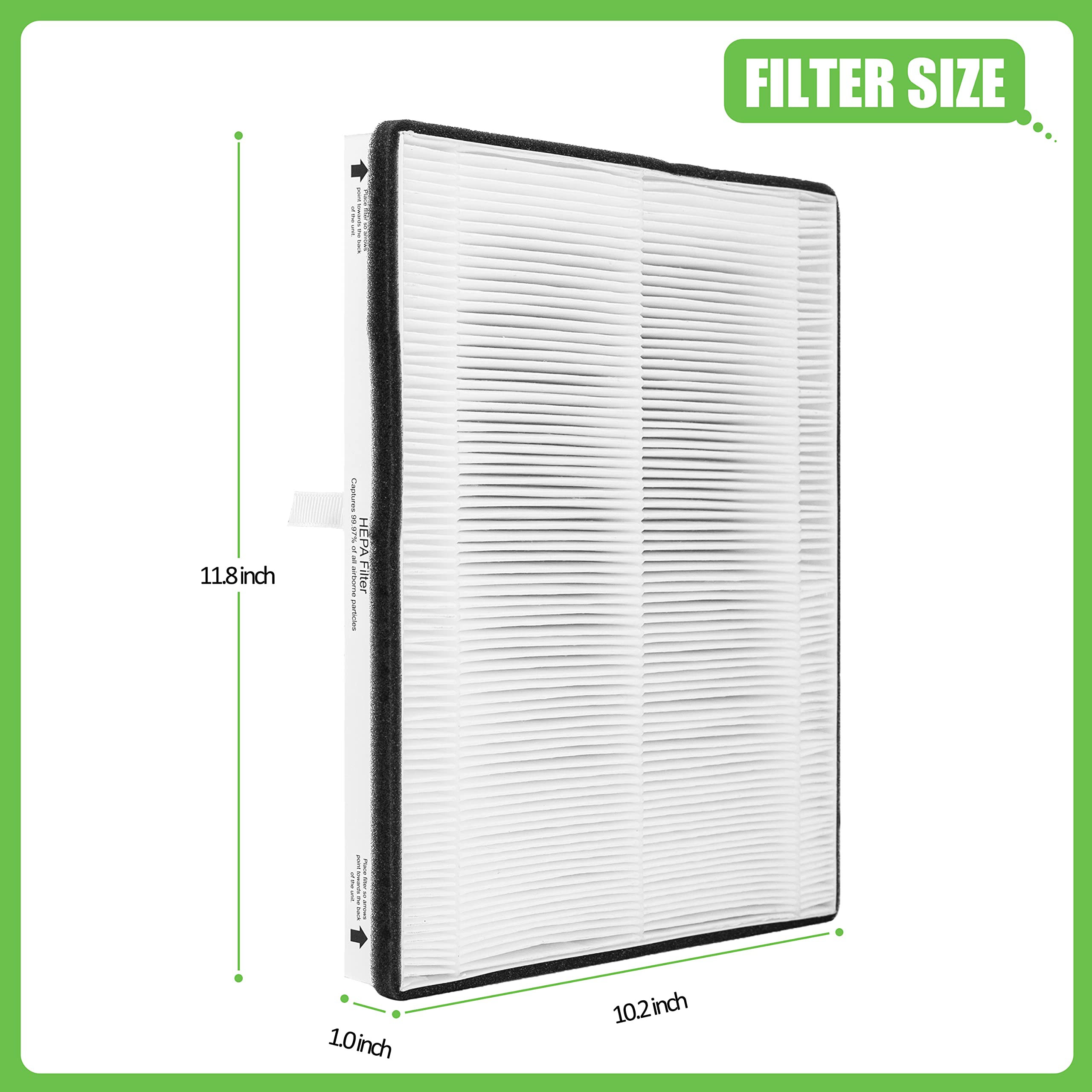 Hichoryer MD1-0022 Replacement Filter, Compatible with Vornado Air Purifier Models AC300, AC350, AC500, AC550, PCO200, PCO300 and PCO500, 2 HEPA Filter MD1-002 + 4 Pre-Filter MD1-0023