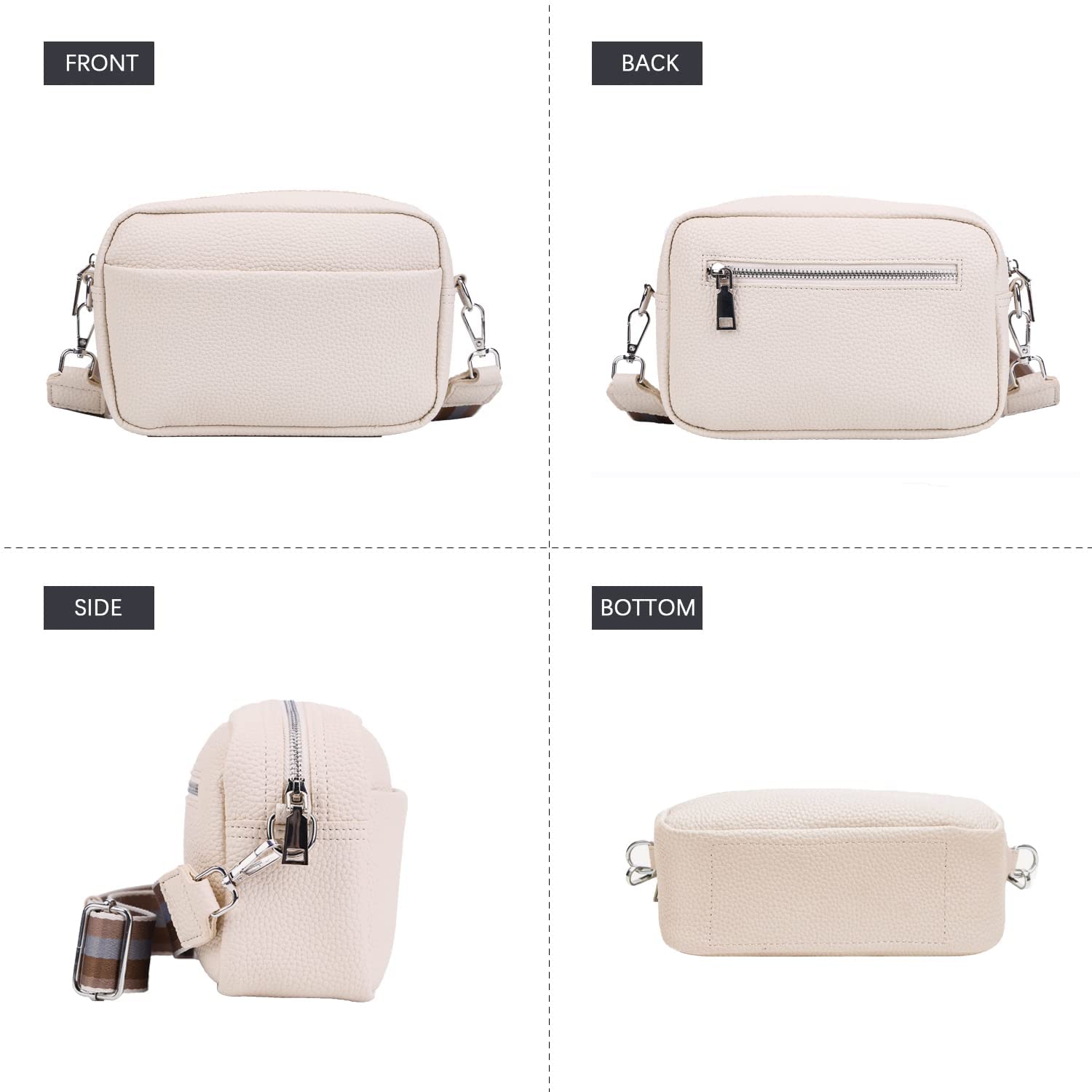 MABROUC Shoulder Handbag Purses for Women, Vegan Leather Crossbody Bag for Ladies and Girls with Adjustable Strap(beige2)