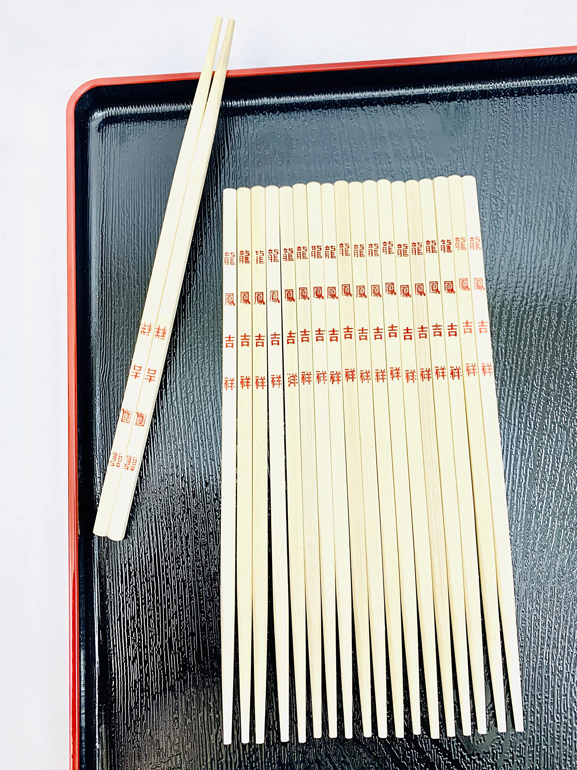 JapanBargain 3780, Pack of 10 Pair Reusable Bamboo Wood Chopsticks Paint Free Dishwasher Safe
