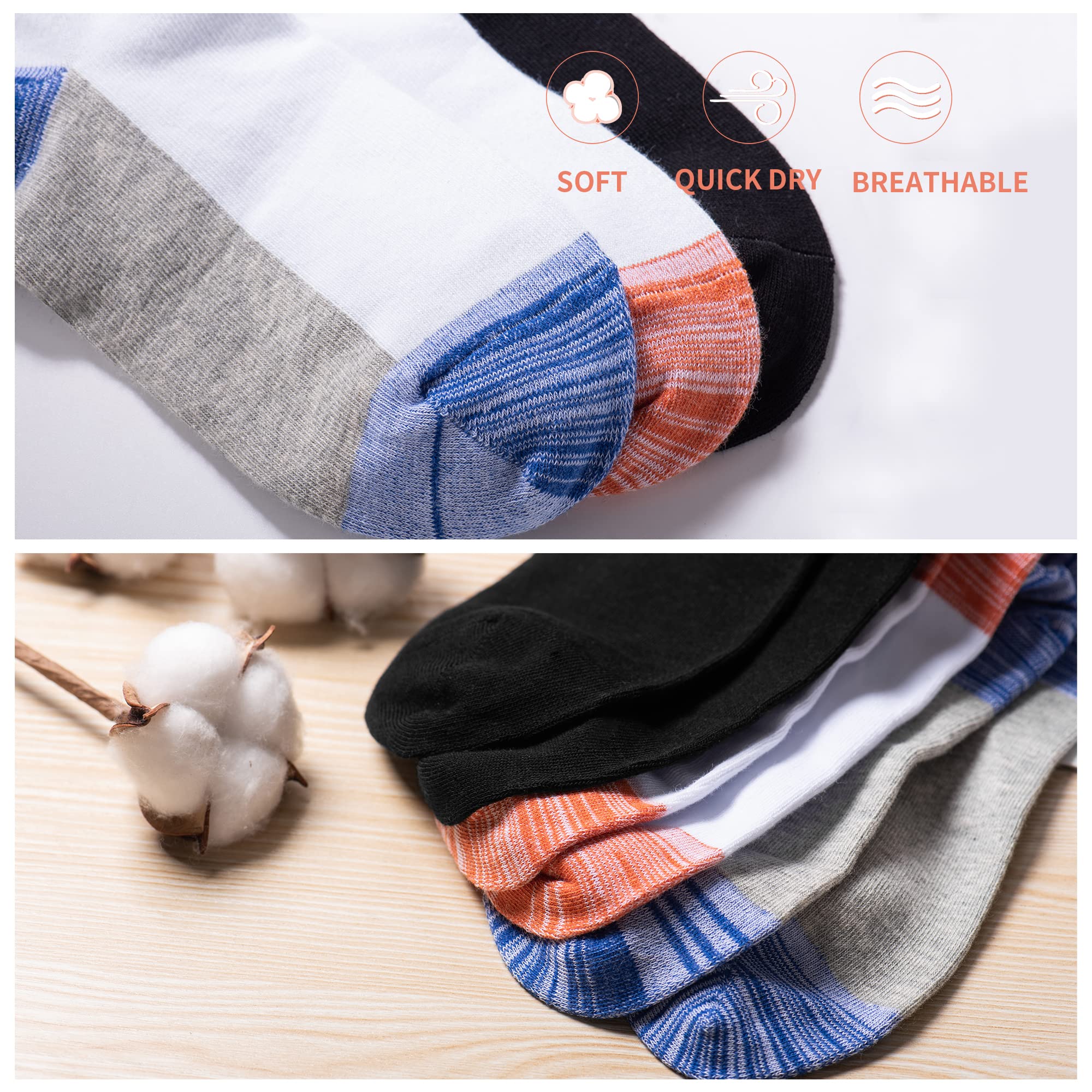IEOVIEE Active Athletic Socks for Women, Low Cut Ankle Athletic Socks Cushioned Running Performance Breathable Sock for size 6-11