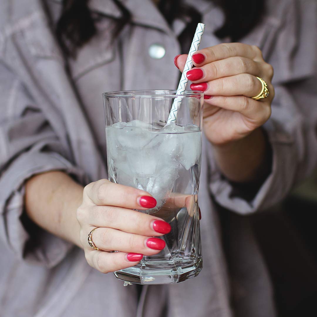 Lunchskins 50-Pack Chevron Blue Long-Lasting Biodegradable Paper Straws – Odor + Taste-Free - Eco- Friendly Straws for water, Juice, Soda, Cocktails, Shakes, Smoothies and more
