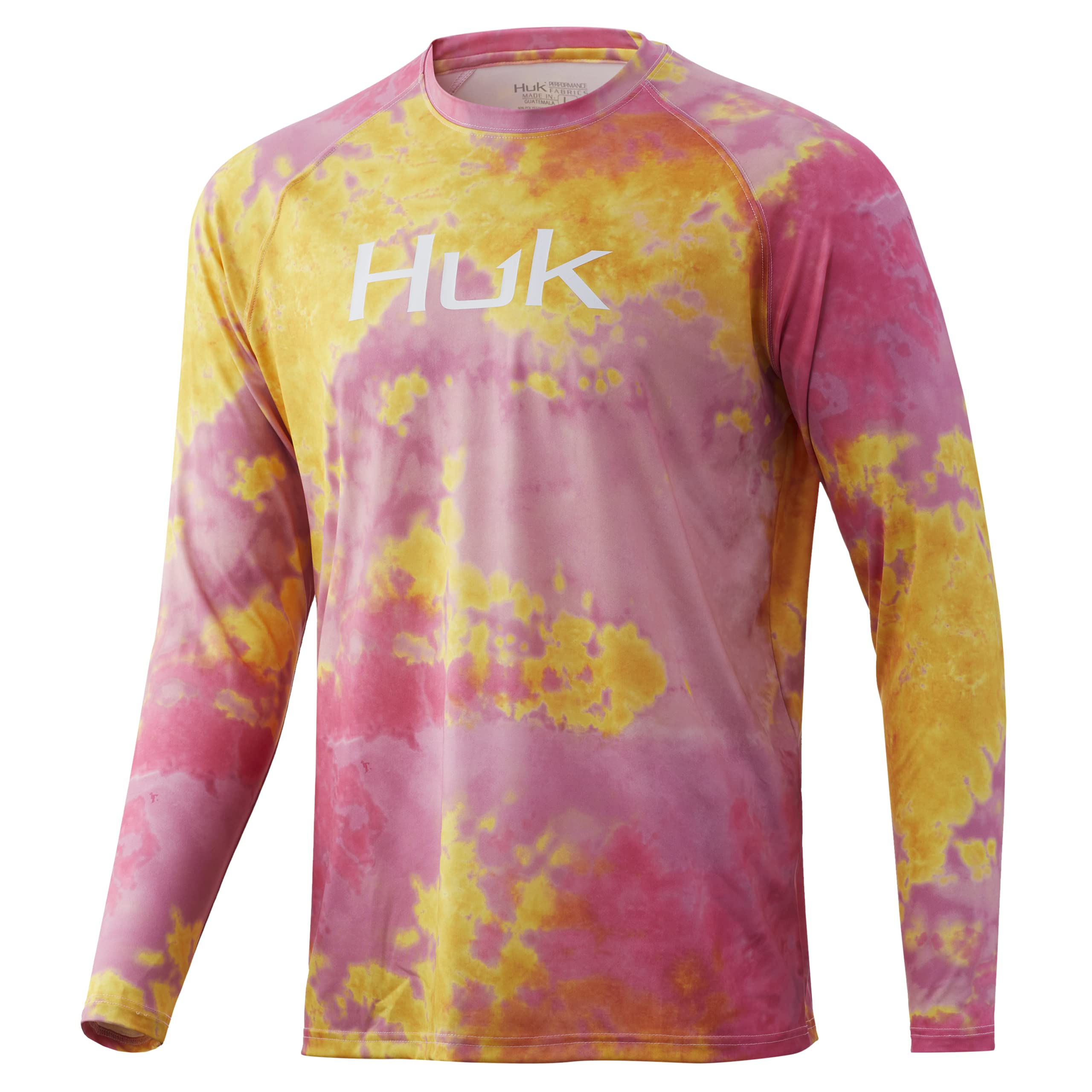 HUK Men's Pattern Pursuit Long Sleeve Performance Fishing Shirt, Pink Lady, XX-Large