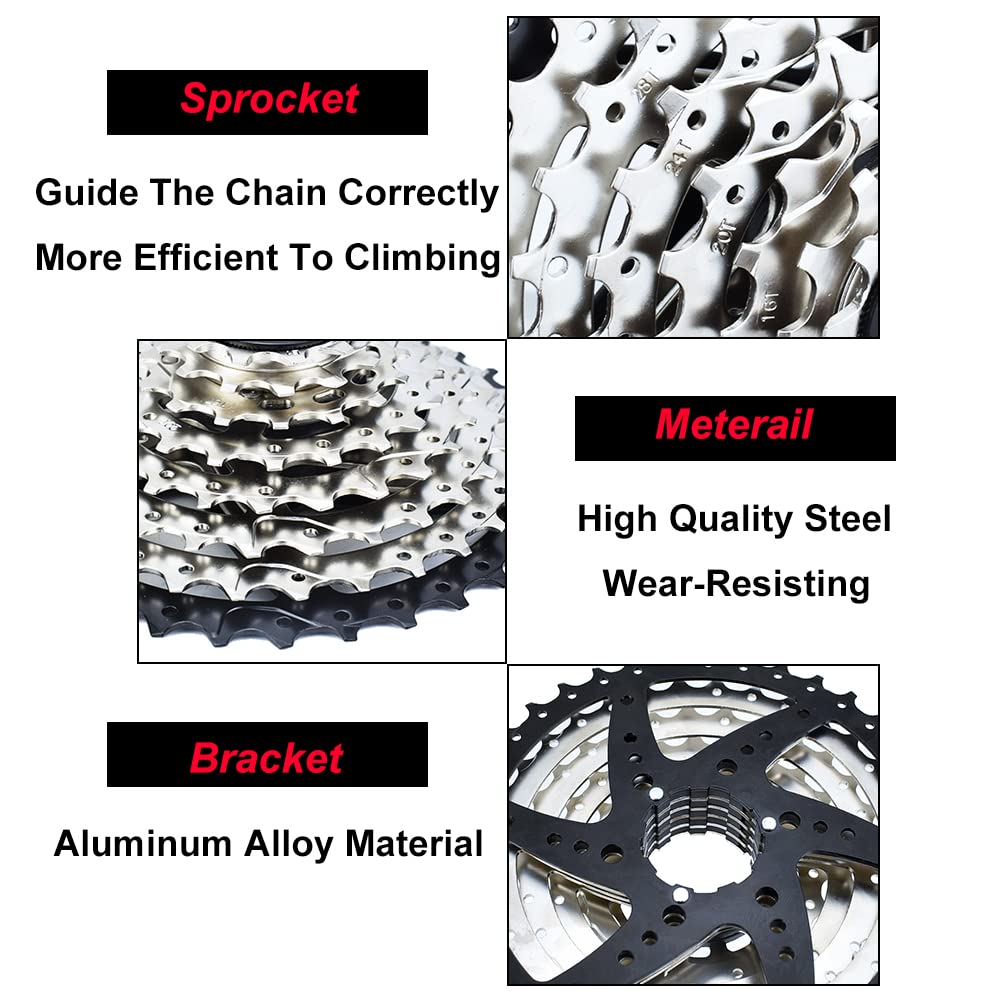 JFOYH 8 Speed Cassette Mountain Bicycle Cassette 11-34T for MTB