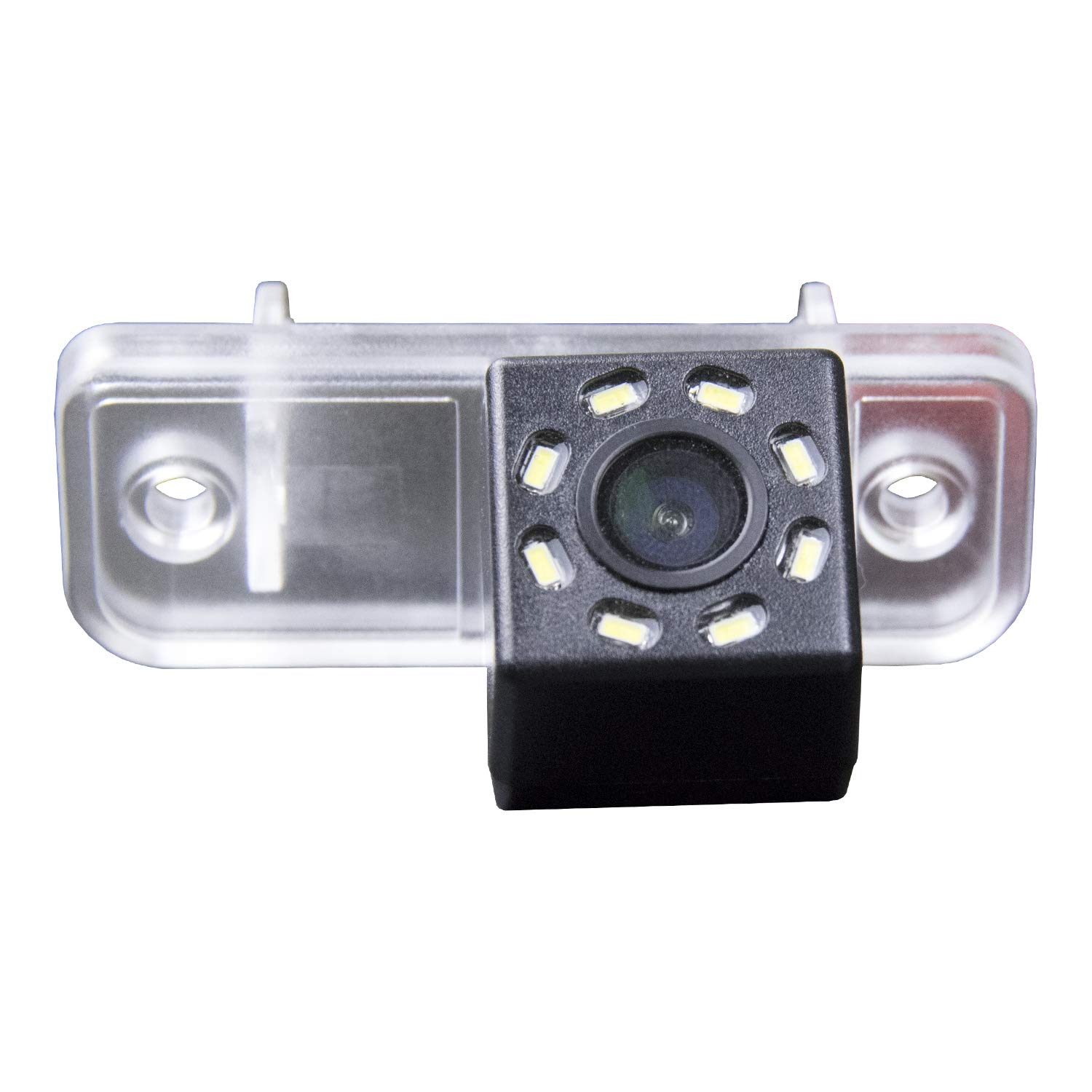 HD 720p Backup Camera, Waterproof Rear-View License Plate Rear Reverse Parking Camera for Mercedes/Benz C/E/CLS-Class W203 W211 CLS 260/300 /350/400 W219 W218 (A=65x25 mm Down Round Edge)