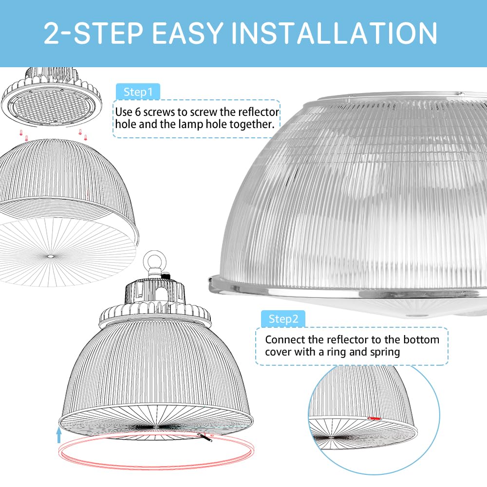 HYPERLITE 60 Degree PC Reflector ONLY for Hero Series LED High Bay Light (Clear with Cover) 4-Pack