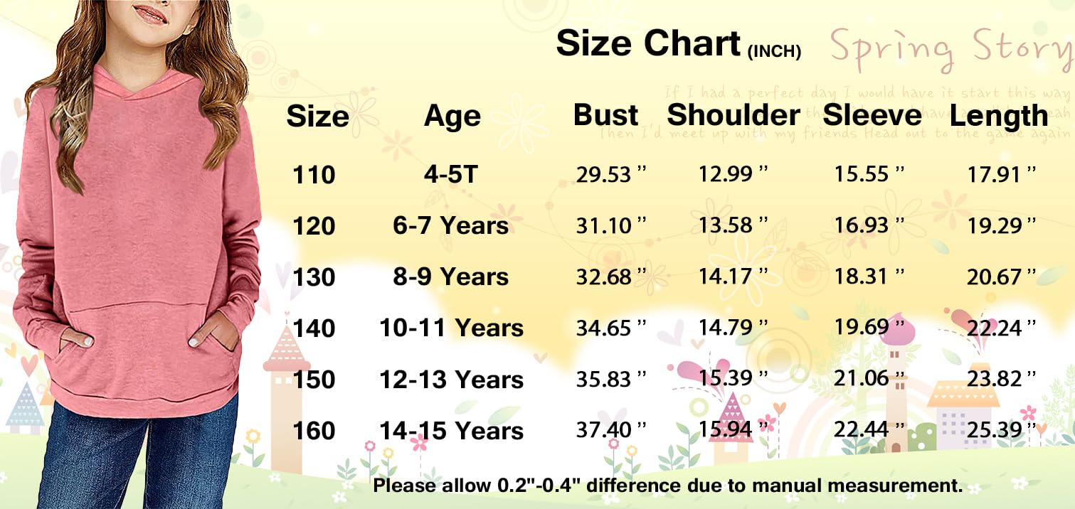 Haloumoning Kids Girls Fleece Pullover Hoodies Cute Leopard Printed Hooded Sweatshirts with Pockets 4-15 Years
