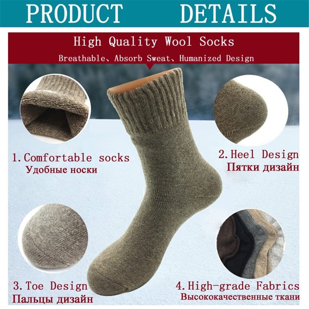JIESEING 5 Pairs/Lot Thick Socks Men Winter Warm Cashmere Breathable Socks Male Meias