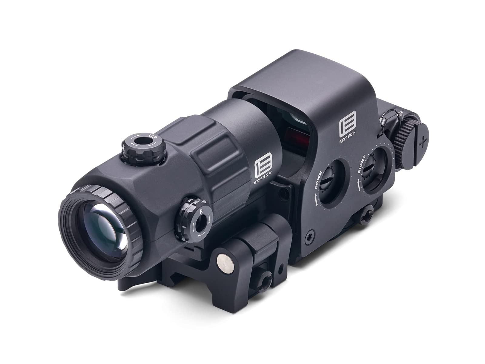 HHS V Holographic Hybrid Sight - EXPS3-4 with G45 Magnifier, 5 Power Magnifier with Quick Disconnect, Switch to Side (STS) Mount in Black