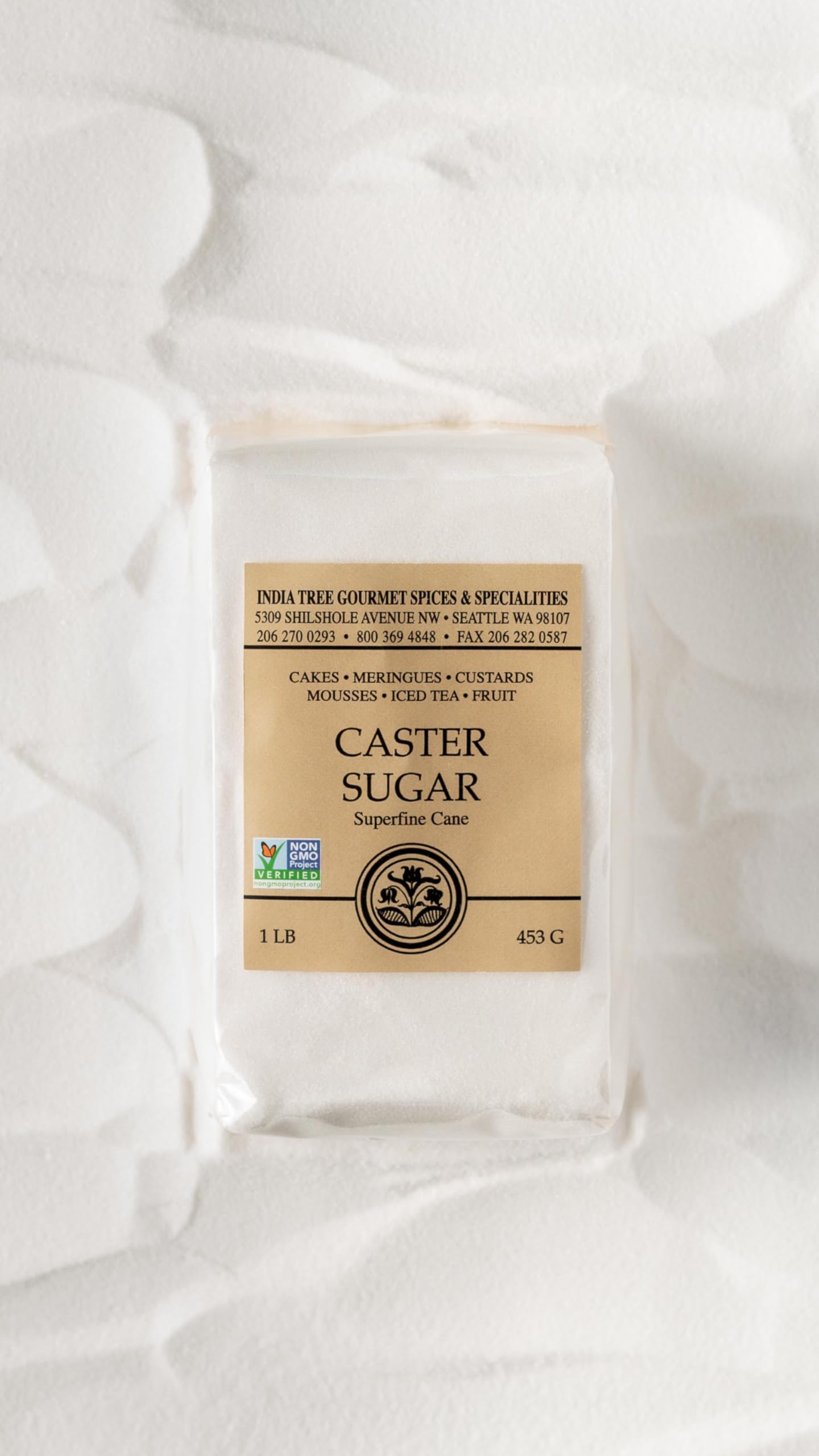 India Tree Superfine Caster Baking Sugar, 1 lb. bag