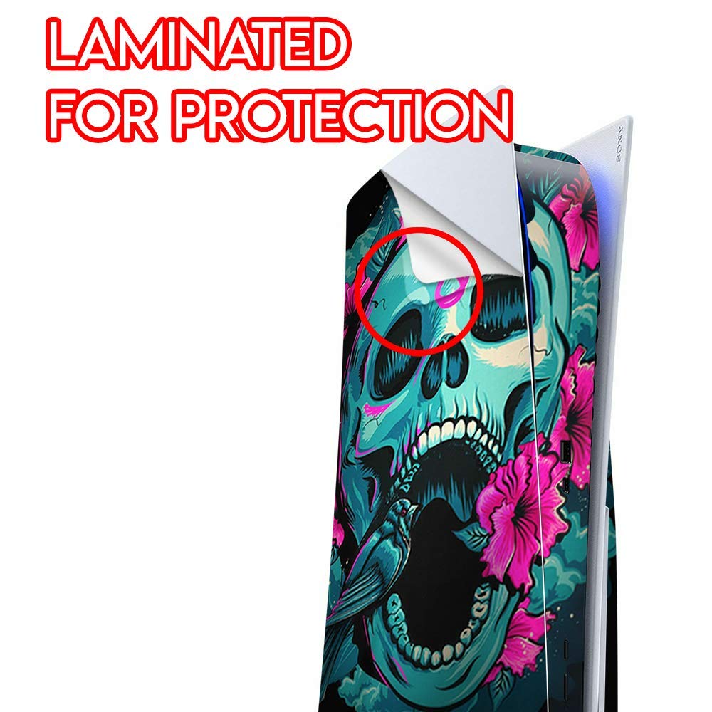 ITS A Skin Skins Compatible with Sony Playstation 5 Console Disc Edition - Protective Decal Overlay Stickers wrap Cover - Skull Dia De Los Muertos Design Bird