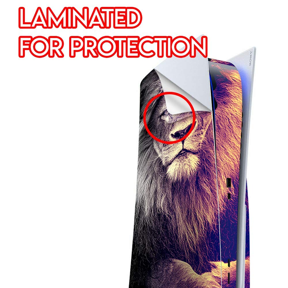ITS A Skin Skins Compatible with Sony Playstation 5 Console Disc Edition - Protective Decal Overlay Stickers wrap Cover - Proud Lion