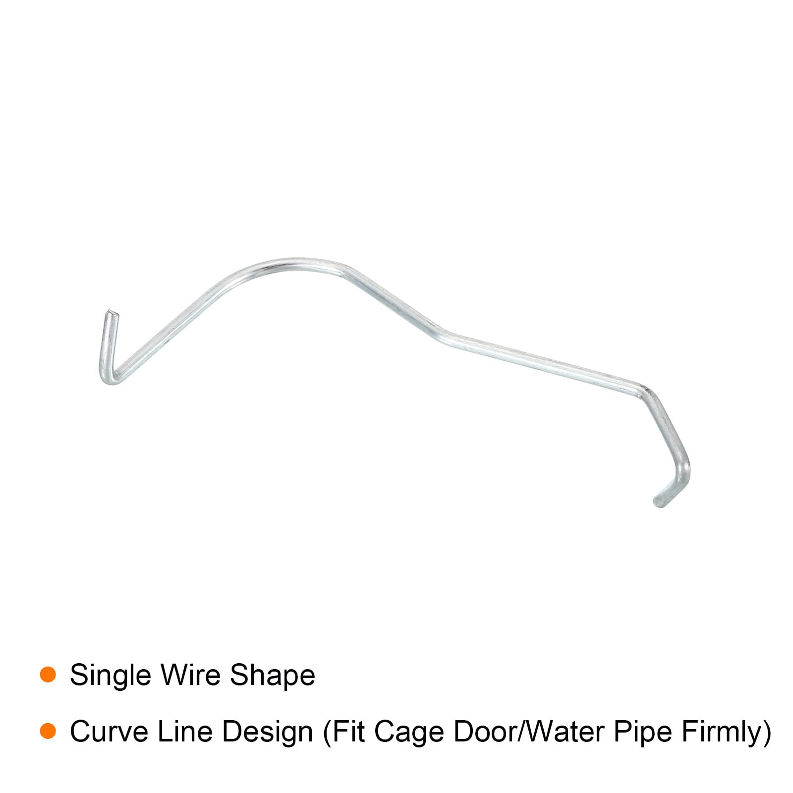 PATIKIL 3x1.1 Cage Door Hook, 10Pcs Stainless Steel Durable Singe Wire Water Pipe Latch Hook for Locking and Fixing Rabbit Pig Poultry Cage, Silver