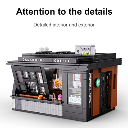LOADS Coffee House Building Sets with LED Lighting Kit, House Building Blocks Architecture Model Assembly Toy for Adults Kids, Compatible with Lego (765 Pieces)