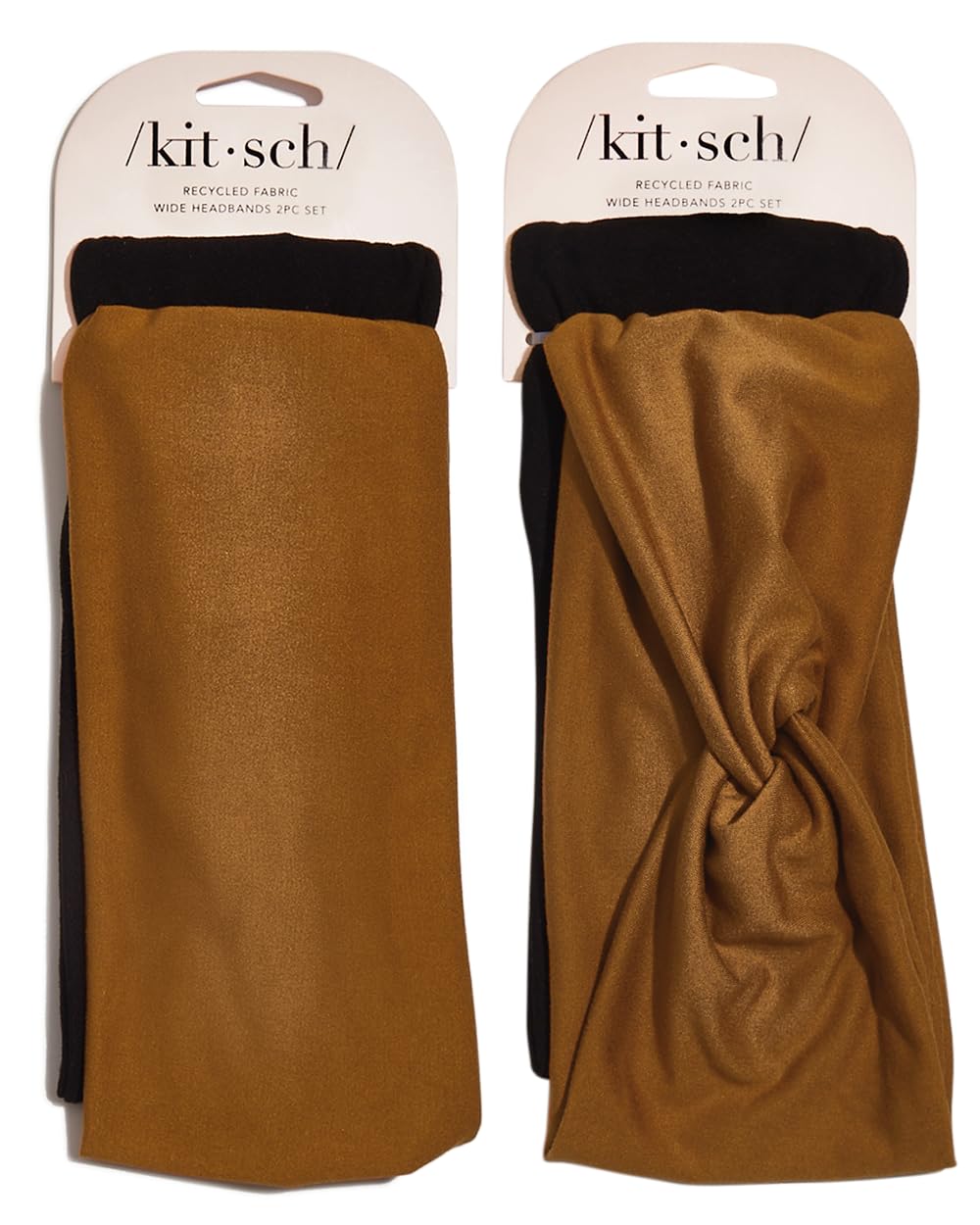 Kitsch Eco-Friendly Adjustable Bow Cotton Headband for Women & Girls - Head Ties, 2pc (Moss)