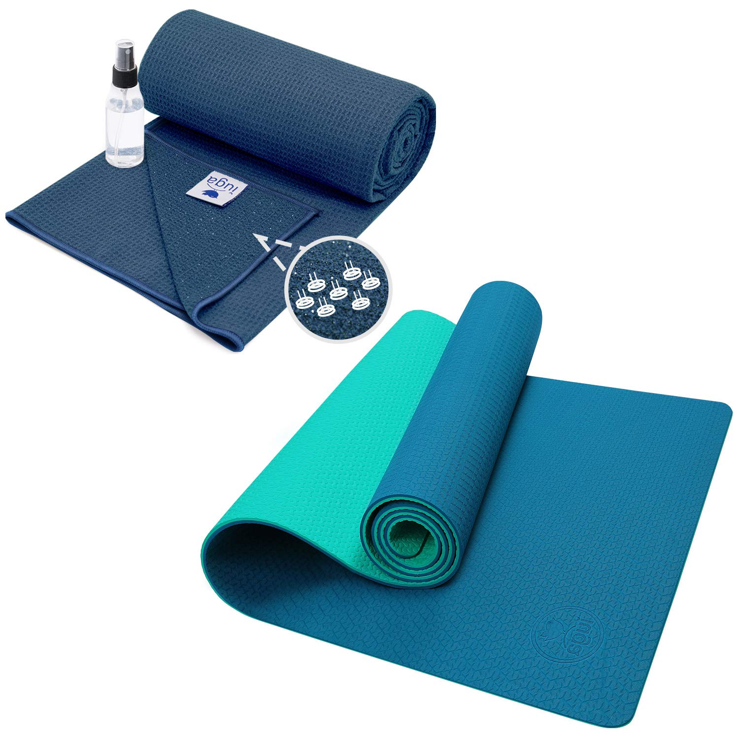 IUGA Yoga Set - Yoga Mat and Yoga Towel Included, Yoga Set for Starters and advanced yogis