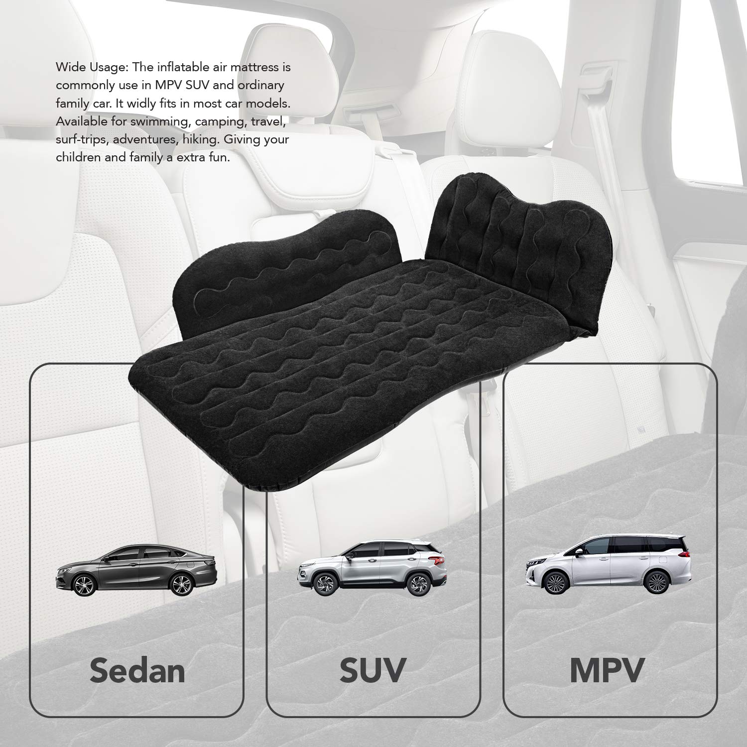 HOUSE DAY Single Foldable Air Mattress, 1000lb Super Bearing Capacity, Compatible with SUV, RV, Truck, Sleeping Pad, Bed, 3-Year Warranty