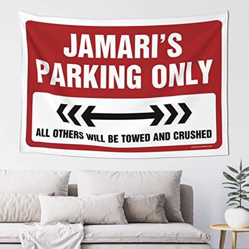 Man Cave Rules Jamari'S Parking Only Tapestry Space Decor Vintage Decor (Size : 75X100CM)
