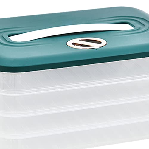 SM SunniMix Large Dumpling Storage Container 4 Layer Food Grade Food Containers Leakproof Stackable for Fish Eggs, Green