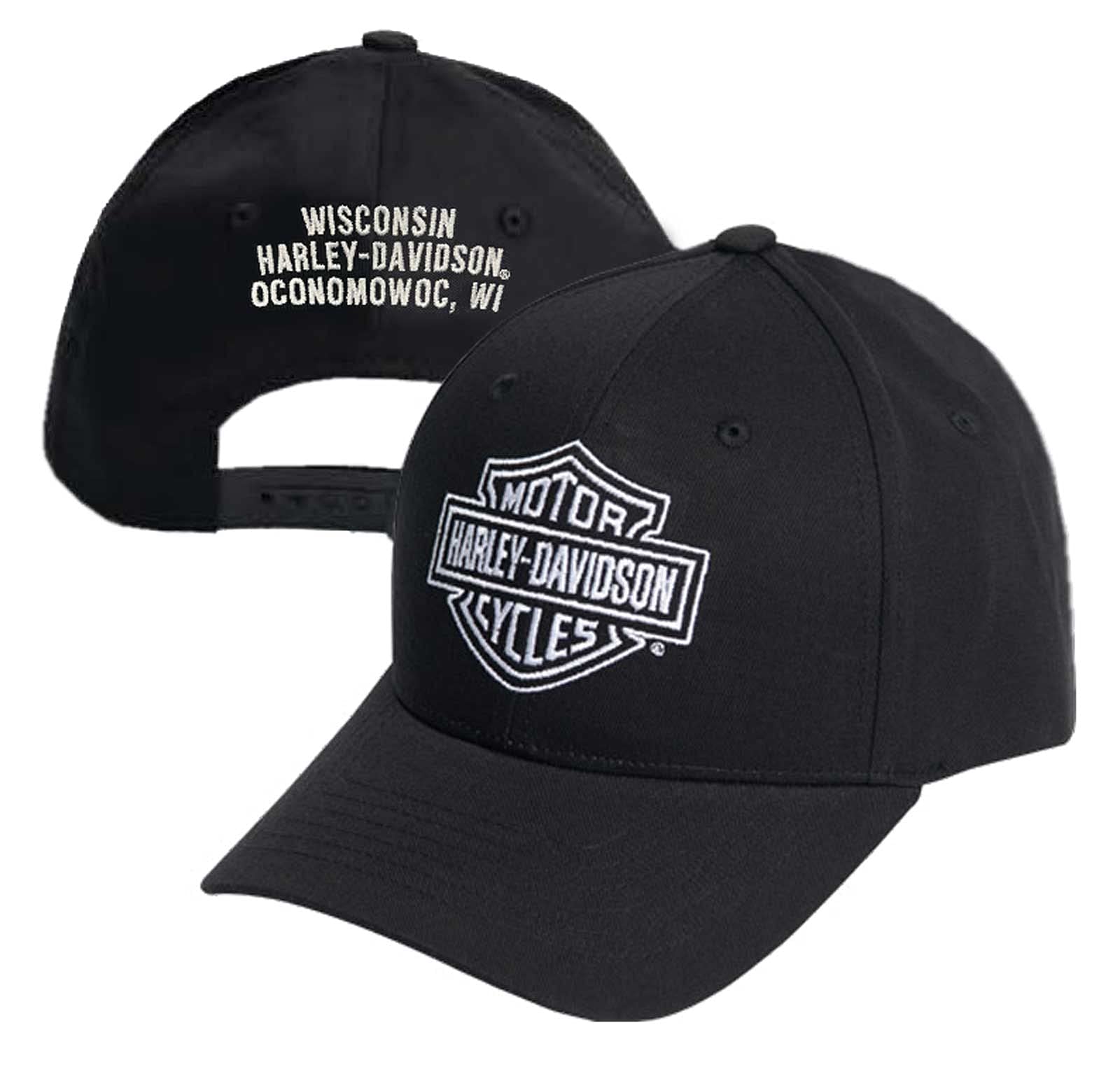 Harley-Davidson Men's Bar & Shield Curved Bill Snapback Baseball Cap - Black