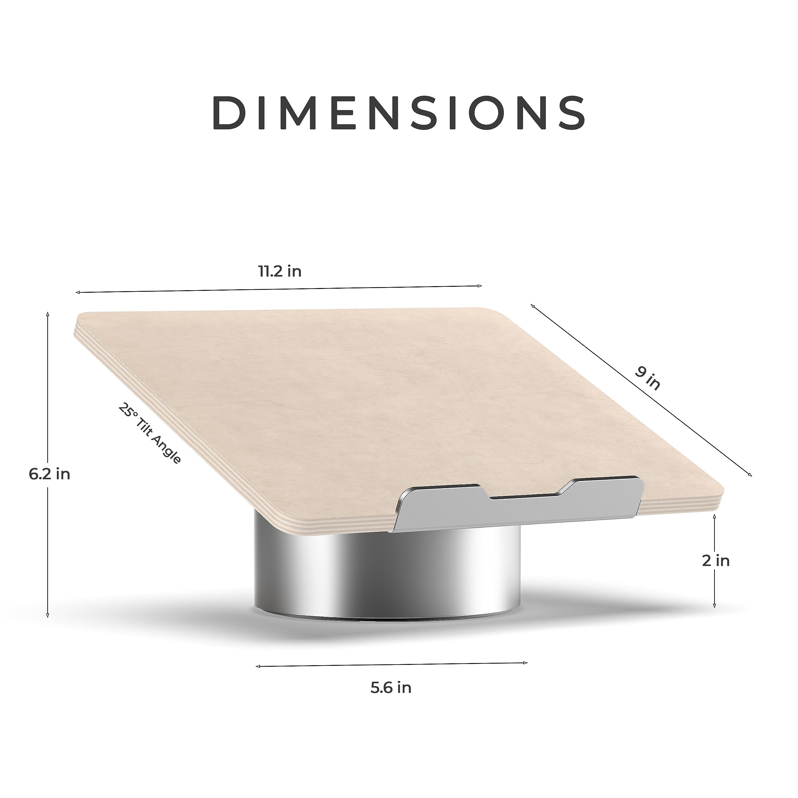 HumanCentric Laptop Stand for Desk β Laptop Riser for Desk in Space Gray Aluminum Compatible with MacBook Stand, Maple Wood Laptop Stand, Ergonomic Laptop Holder, Computer Stand for Laptop