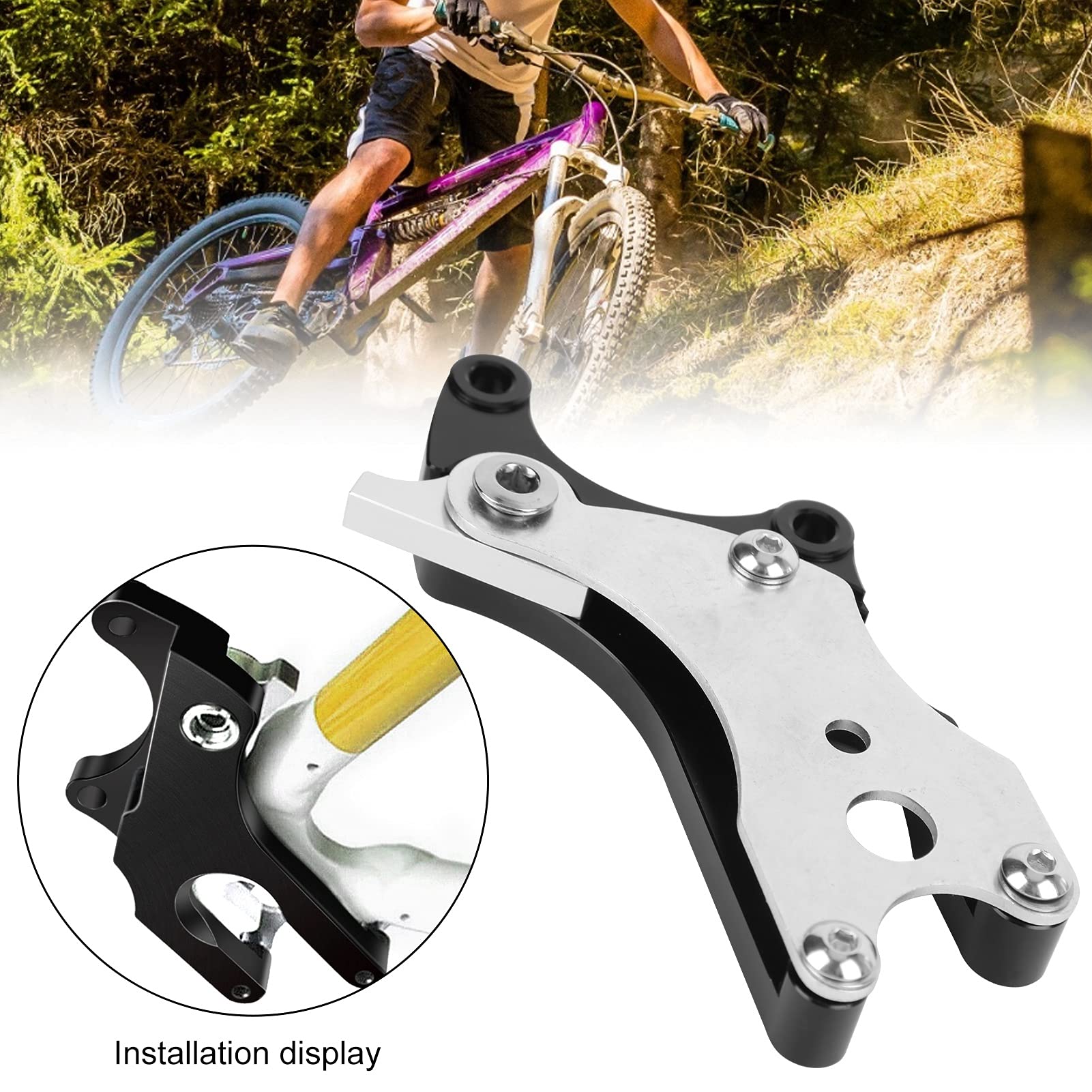 Jiawu Disc Brake Adapter, Mountain Bike Disc Brakes, Aluminum Alloy Disc Brake Mounting Adapter Converter, Rear Wheel Heavy Duty Conversion Accessories, Easy Installation