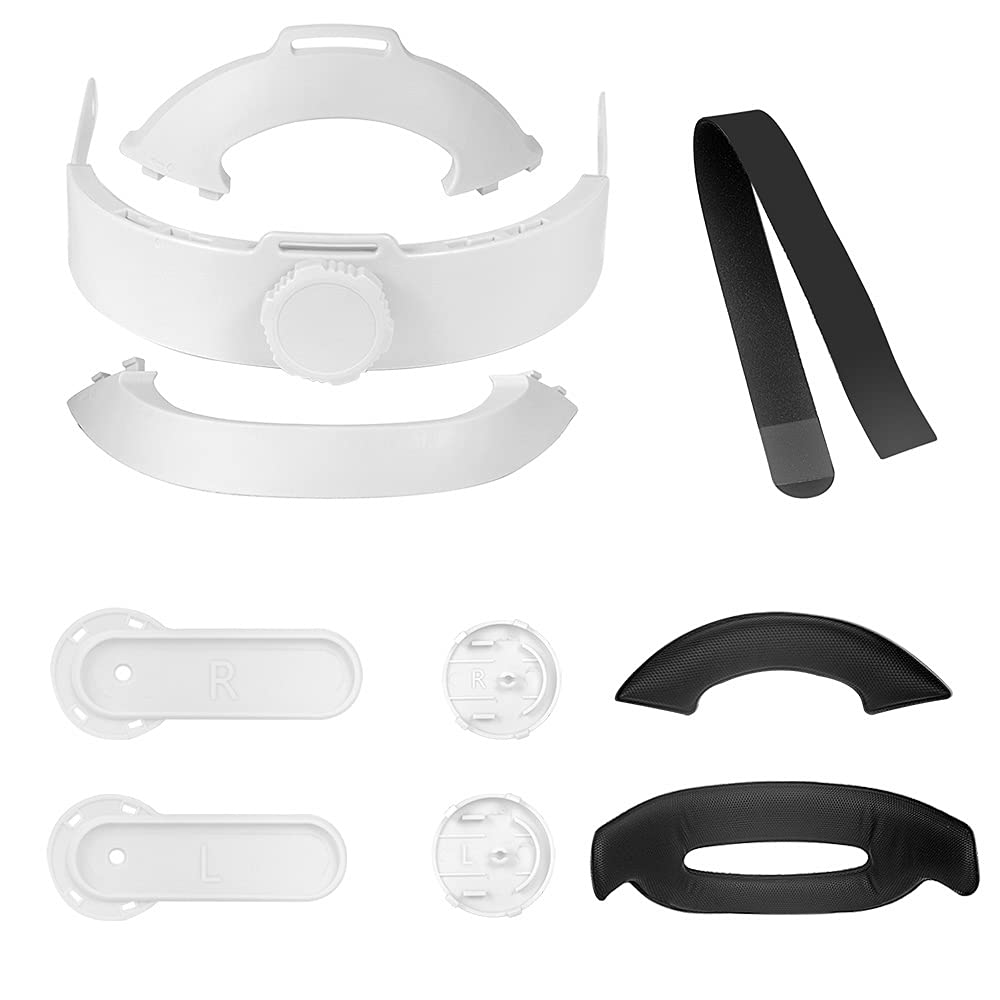HIJIAO 2021 New Adjustable Elite Strap Compatible for Oculus Quest 2,Detachable,Two Modes,Reduce Pressure for Quest 2 Headset,with Silicone Cover (Cream)
