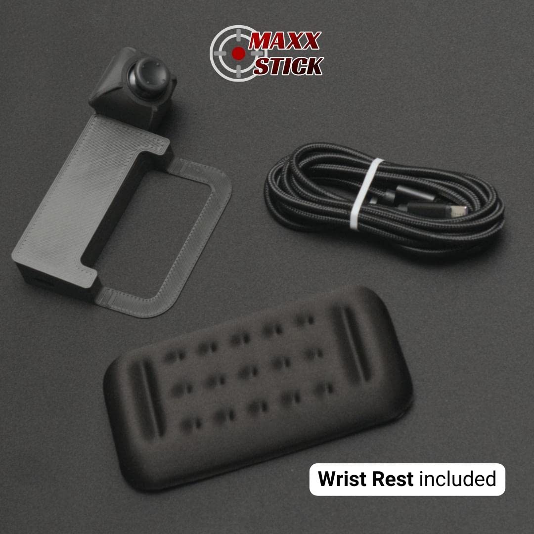 MaxxStick Keyboard Joystick for Personal Computer with 360-Degree Movement (with Wrist Rest), Black