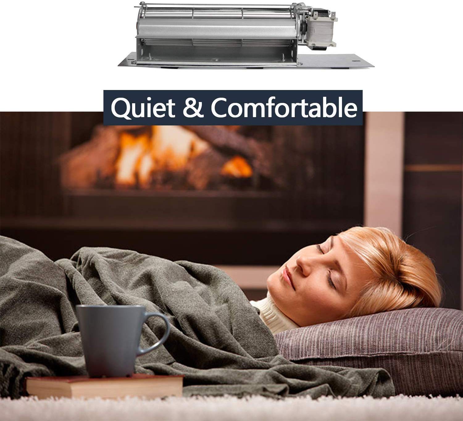 Hongso FK24 Fireplace Blower Fan Kit for Majestic, Vermont Castings, Martin, Northern Flame, Monessen, Temco, CFM, Rotom HB-RB65, Quiet, Energy Saving
