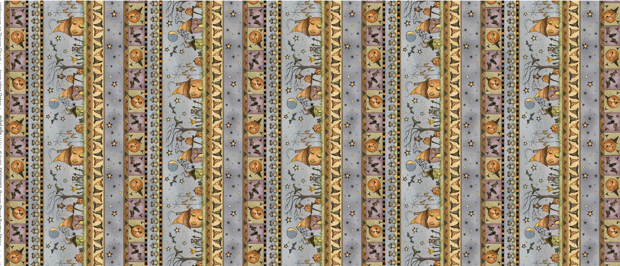 Michael Miller Broom Street Border Stripe, Multi