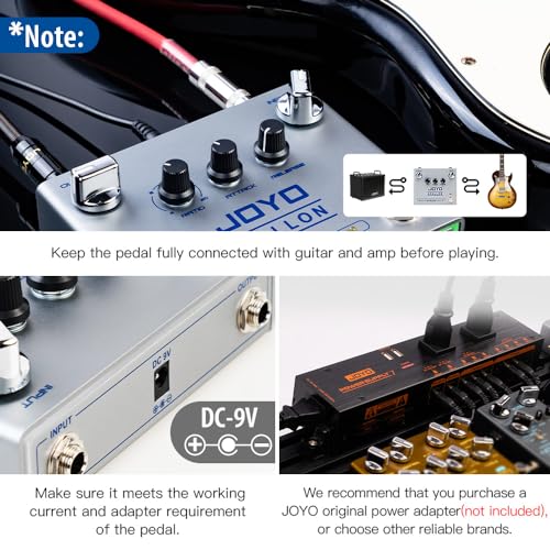 JOYO Distortion Guitar Effect Pedal with Selectable MOSFET & FAT Clipping Thick Boost Distortion - True Bypass (SPLINTER JF-21)