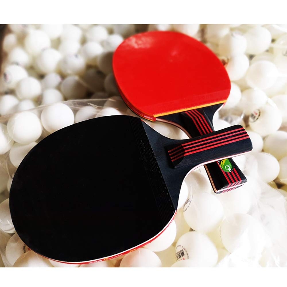 Hewen-Ping Pong Set Pingpong Racket Table Tennis Racket Pingpong Paddle Ping Pong Bat Ping-Pong Paddle Tennis Training Set with 2 Rackets, 3 Balls Table Tennis Bat (Size : Short)
