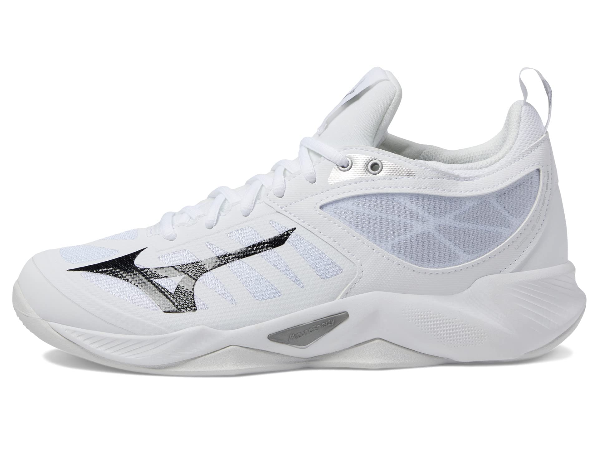 Mizuno Women's Wave Dimension Volleyball Shoe, White-Black, 9.5