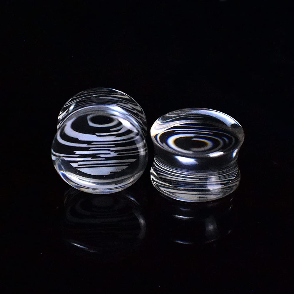 Jboyanpei 6Pcs/3pair Stripe Pattern Acrylic Ear Gauges Tunnels and Plug Ear Expander Studs Stretching Body Piercing Jewelry Size 20mm