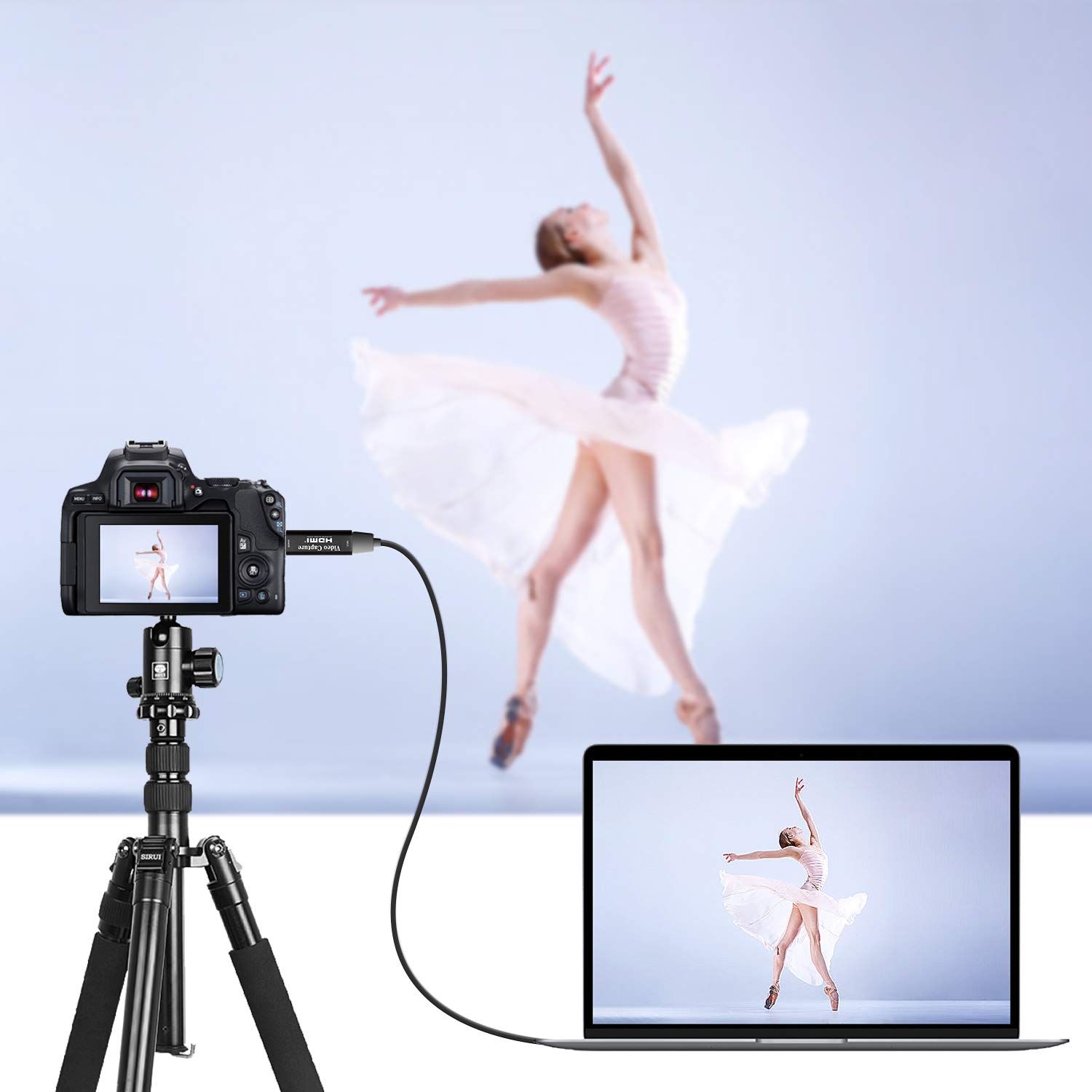 IIET Video Capture Card Game Capture Device HDMI to USB with Full HD 1080p & High-Speed Transmission No Delay, Record via DSLR Camcorder Action Cam or PC for Live Broadcasting, Games(Black)