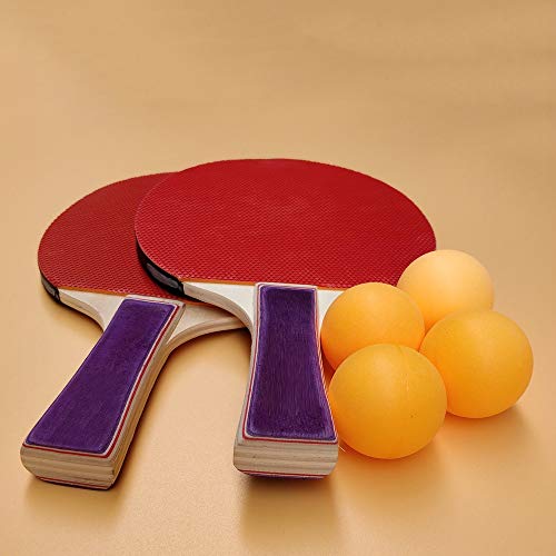 Hewen-Ping Pong Set Beginner Level Table Tennis Racket Pingpong Paddle Ping Pong Bat Set with 2 Rackets, 4 Balls Table Tennis Bat